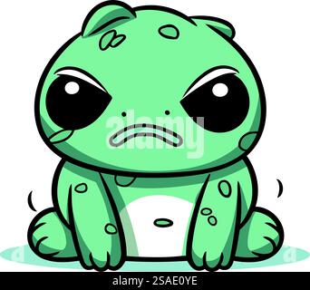 Sad frog. Vector illustration. Isolated on a white background Stock ...