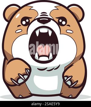 Angry Groundhog Cartoon Mascot Character Vector Illustration Stock ...
