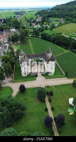 drone photo Savigny-lès-Beaune castle france europe Stock Photo - Alamy