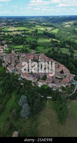 drone photo Medieval city of Pérouges france europe Stock Photo - Alamy