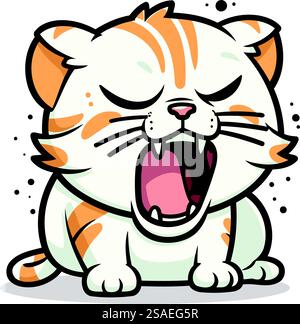 Tiger Yawning Cartoon Vector Illustration Stock Vector Image & Art - Alamy