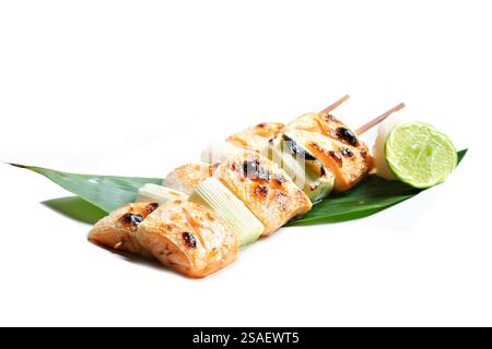Salmon shio yaki, Salmon toro fin or grilled salmon belly with salt in ...