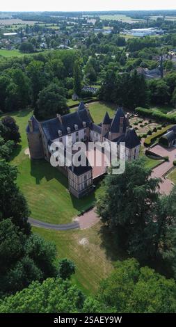 drone photo Blancafort castle france europe Stock Photo - Alamy