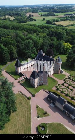 drone photo Blancafort castle france europe Stock Photo - Alamy
