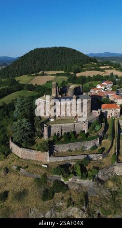 Aerial view of Chateau de Bouzols, France Stock Photo - Alamy