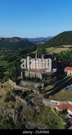 Aerial view of Chateau de Bouzols, France Stock Photo - Alamy