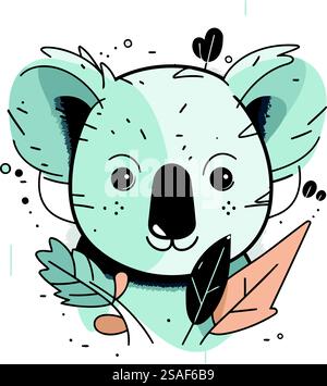 Leaf icon in comic style. Plant cartoon vector illustration on white ...