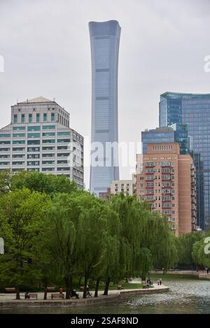 China, Beijing, Peking, City, Guomao District skyline, East second ring ...