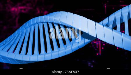 Image of dna strand over diagrams and data processing Stock Photo - Alamy