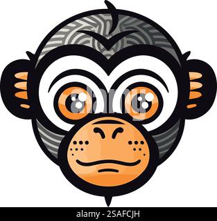 wild monkey head icon Stock Vector Image & Art - Alamy