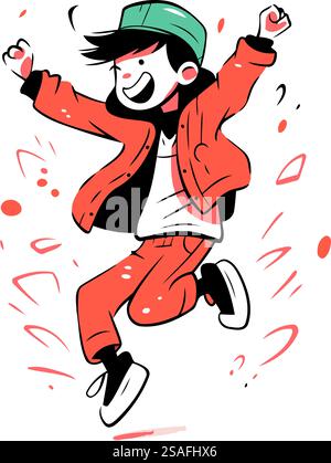 Hand drawn vector abstract cartoon modern graphic Happy Valentines ...