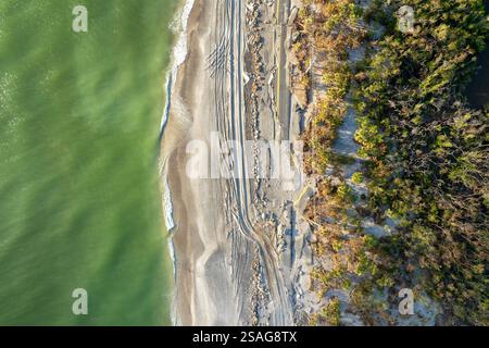 Oceanfront road erosion after hurricane Milton on Manasota Key in ...