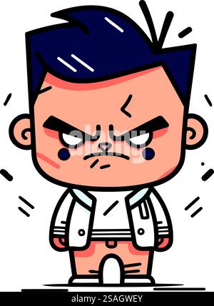 Angry man icon. Flat illustration of Angry man vector icon isolated on ...