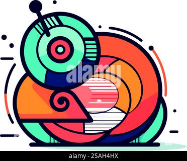 Colorful geometric abstract icon, symbol motif and mandala - stock ...