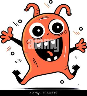 happy cartoon alien running Stock Vector Image & Art - Alamy