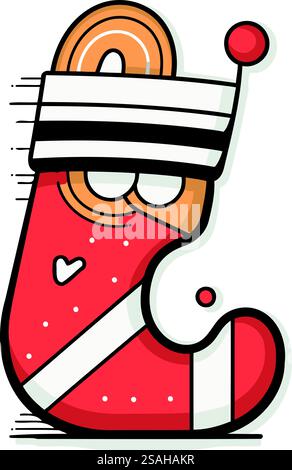 Cartoon illustration of Christmas design or greeting card set with ...