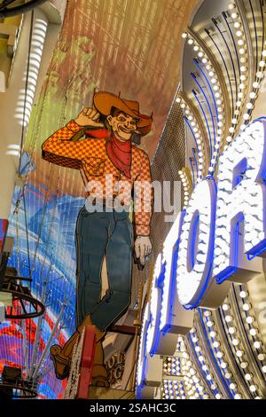 Vegas Vic neon sign, Fremont Street, Las Vegas, Nevada, USA Stock Photo ...