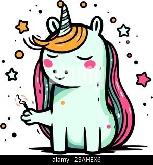 Magic cute unicorn Stock Vector Image & Art - Alamy