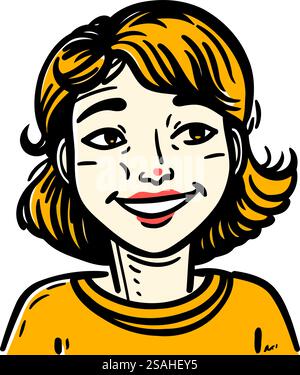 cartoon smiling woman Stock Vector Image & Art - Alamy