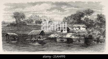 Coari village, on the bank of the Coari lake, Amazon state. Brazil ...