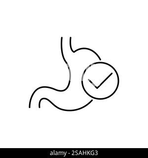 Stomach and check mark. Symbol of good digestion. Isolated vector ...