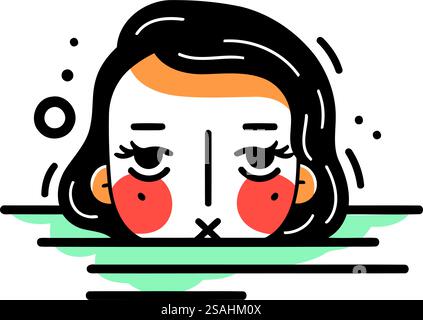 Woman face line art icon design illustration Stock Vector Image & Art ...