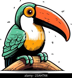 toucan on branch tree Stock Vector Image & Art - Alamy