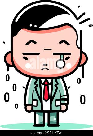 Cartoon sad face, vector unhappy or upset emoji, plaintive facial ...