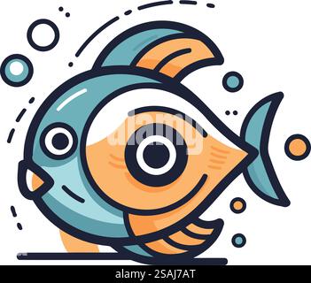 Aquarium color icon. Flat line illustration. Fishkeeping. Fish tank ...