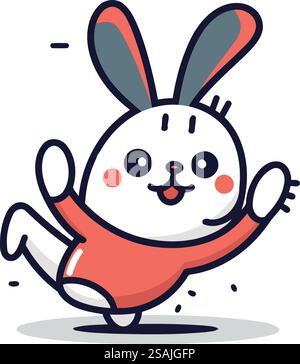 Funny Rabbit Cartoon Character illustration Stock Vector Image & Art ...