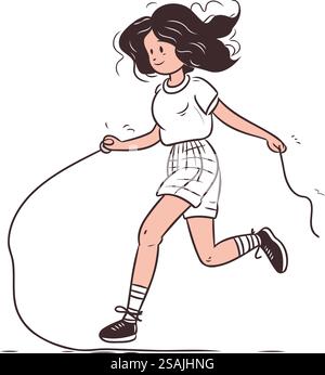 Jump rope icon outline vector. Run program. Care info Stock Vector ...