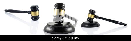 Judge's gavel hammer for adjudication isolated on white background ...