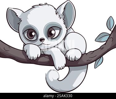 Cute lemur icon. Cartoon of cute lemur vector icon for web design ...