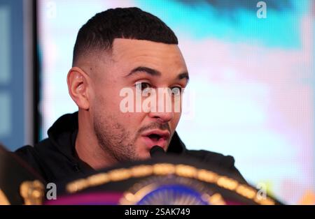 Callum Simpson during a press conference at BOXPARK Wembley, London ...
