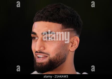 Adam Azim is interviewed following a press conference at BOXPARK ...