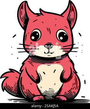 Hand-drawn cartoon vector wild animals collection with lion tiger ...