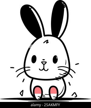 Hand Drawn Bunny. Cute Rabbit Vector. Print Design for Kids Fashion ...