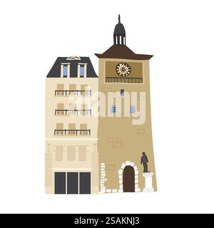 Hand drawn cute landmarks in Flat Style, Famous Place and Historical ...