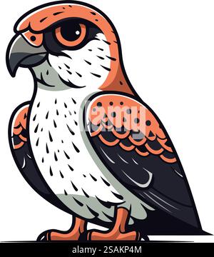 Illustration of a red winged falcon on a white background Stock Vector ...