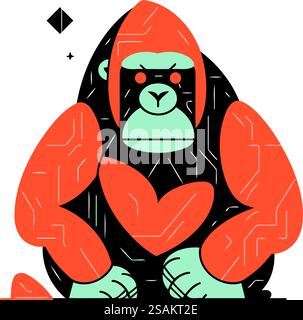 Heart line style icon design of love passion and romantic theme Vector ...