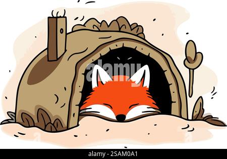 Vector hand-drawn illustration of house fire, detached house on fire ...