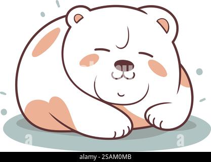 Cute little panda sleeping on cloud. Cartoon animal character for kids ...