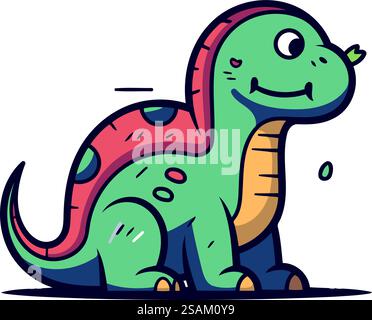 Cute triceratops dinosaur isolated illustration Stock Vector Image ...