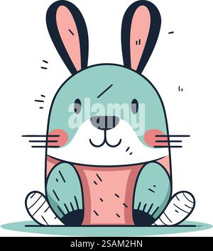 Cute rabbit in cartoon style Stock Vector Image & Art - Alamy