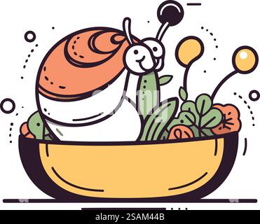 bowl with vegetables healthy food Stock Vector Image & Art - Alamy