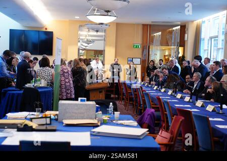 Counting in the Seanad elections continues at the RDS, in Dublin. A ...