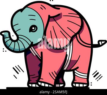 Cartoon illustration of funny elephant comic wild animal character ...