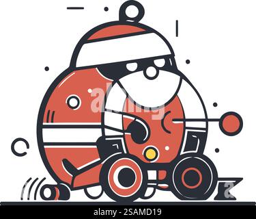 Cute cartoon robot and santa claus. Vector illustration Stock Vector ...