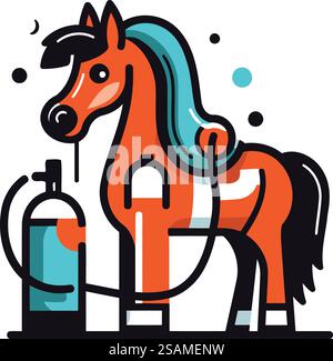 Water bottle icon in flat style. Fitness drink vector illustration on ...