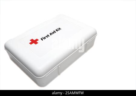 A white first aid kit with the universal red cross symbol Stock Photo ...